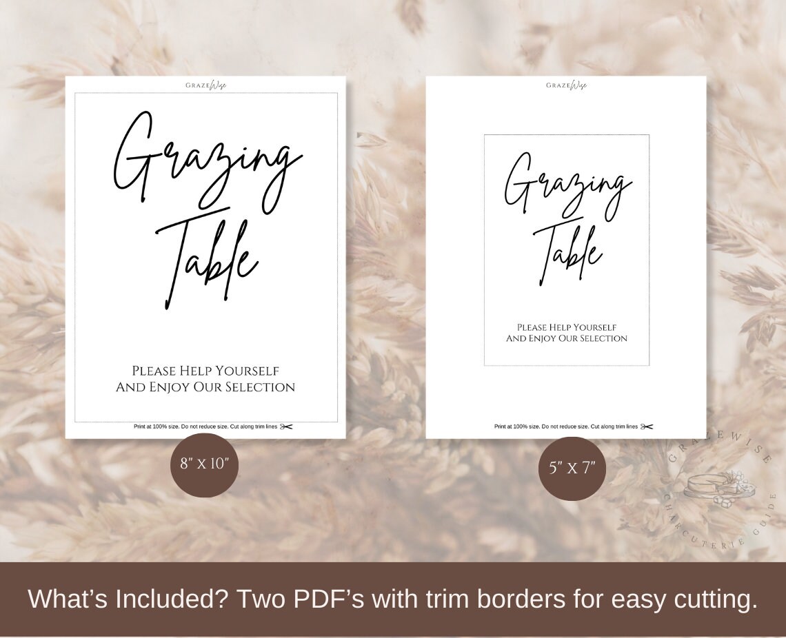Grazing Table Sign, Grazing Station, Grazing Bar, Graze, Charcuterie ...