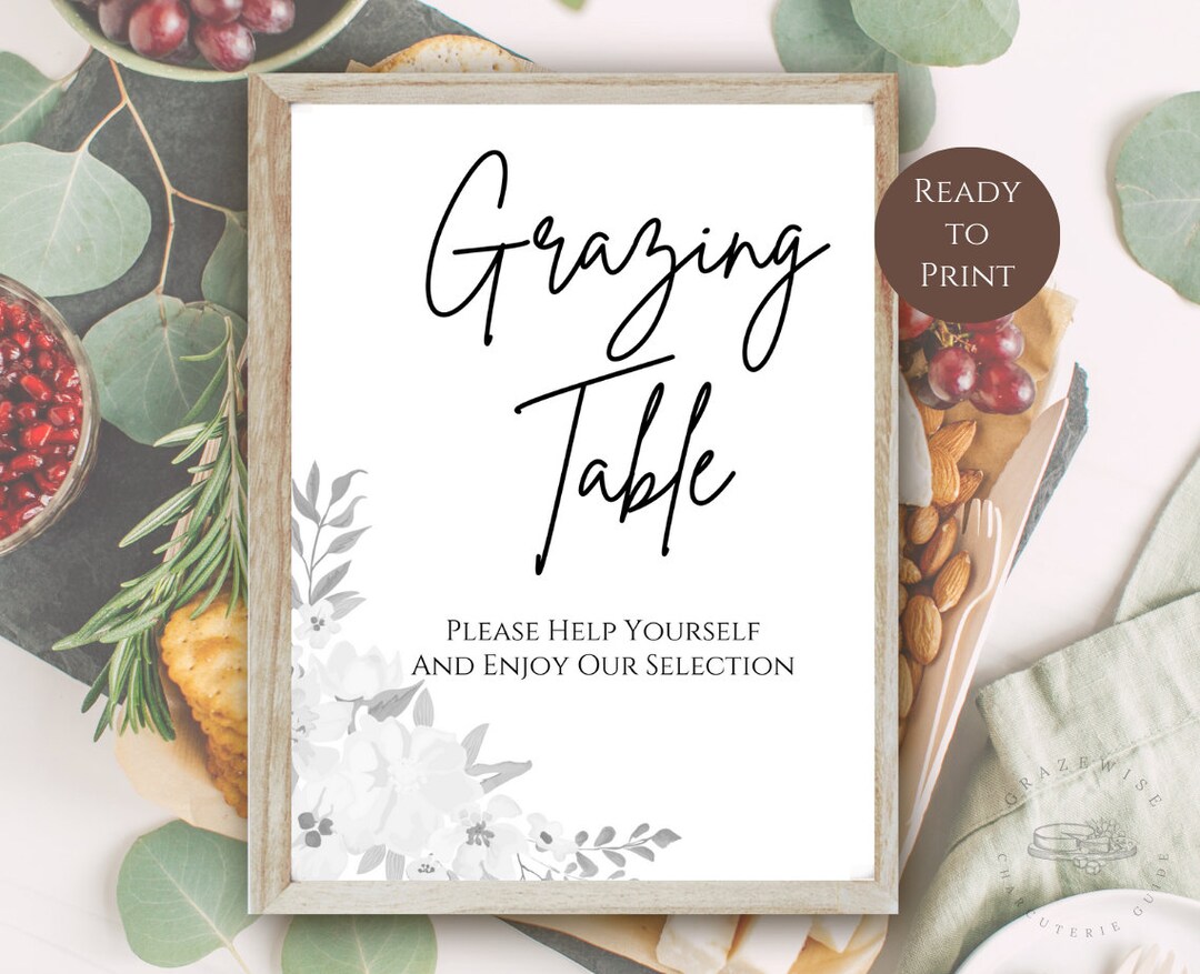 Grazing Table Sign, Grazing Station, Grazing Bar, Graze, Charcuterie ...