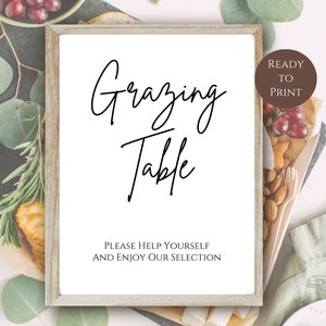 Grazing Table Sign, Grazing Station, Grazing Bar, Graze, Charcuterie ...