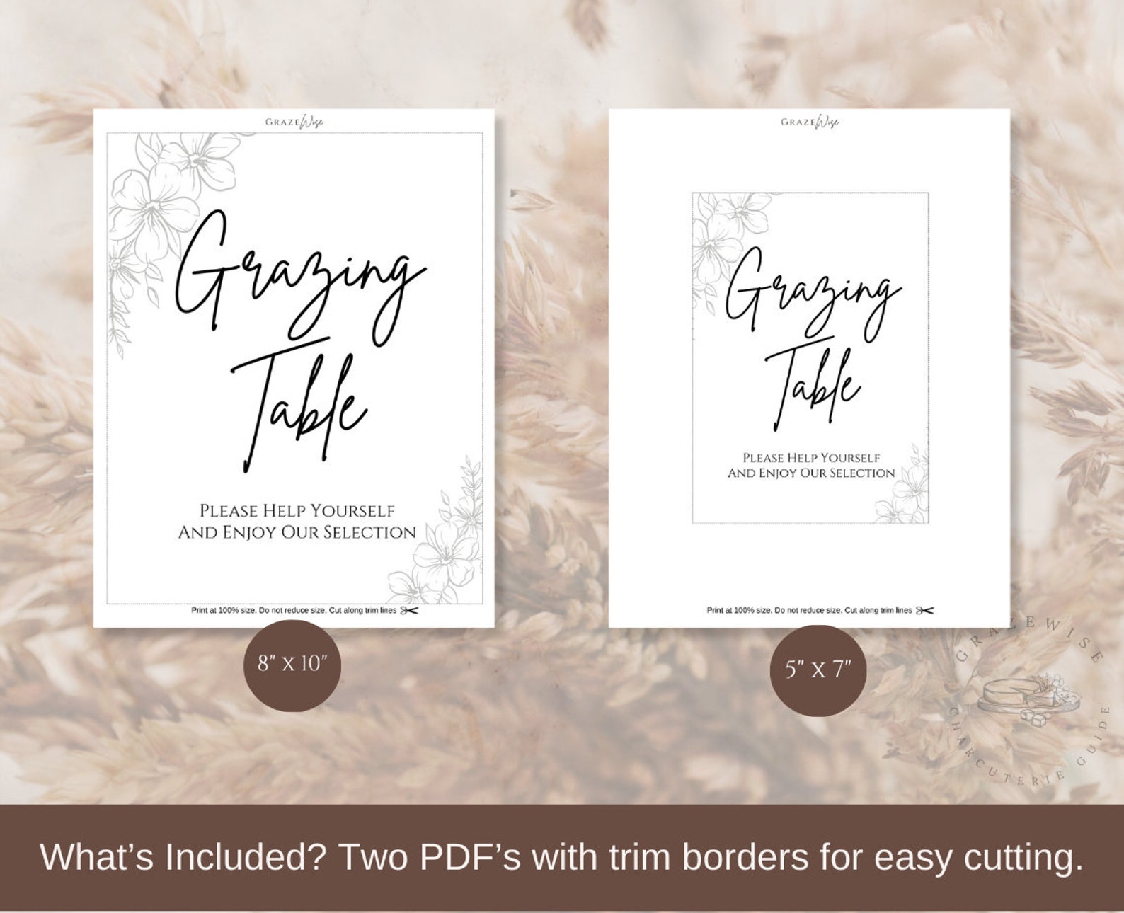 Charcuterie Grazing Table Sign, Minimalist Wedding Decor (PDF) - Etsy