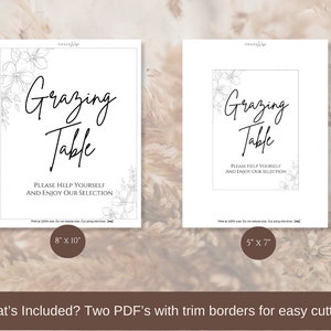 Charcuterie Grazing Table Sign, Minimalist Wedding Decor (PDF) - Etsy