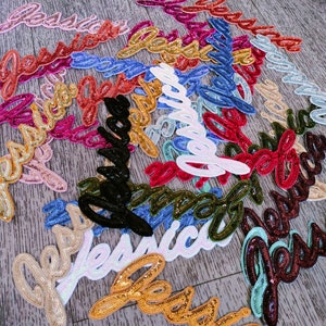 Sequin Name Patch Embroidered for Jacket, Hat, Tshirt, Hoodies in ...
