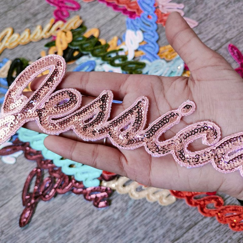 Sequin Letter Patchs - Etsy