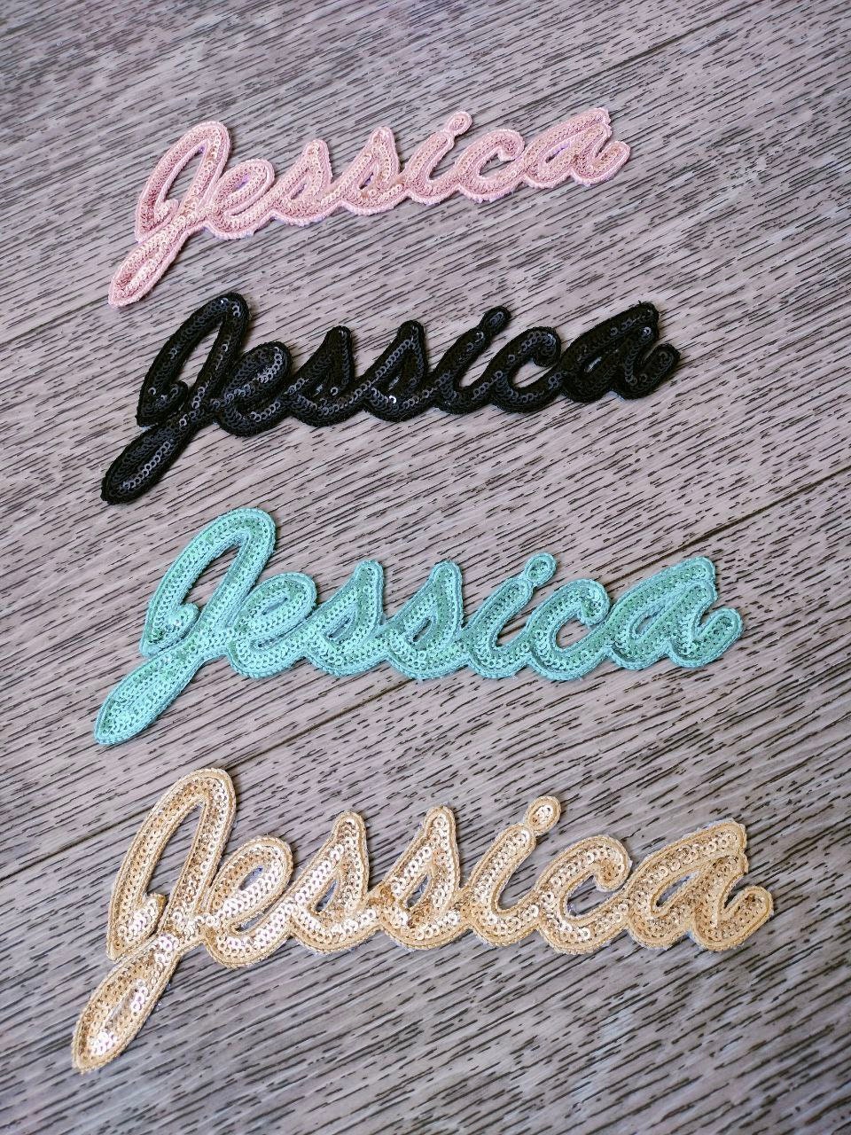 Sequin Name Patch Embroidered for Jacket, Hat, Tshirt, Hoodies in ...