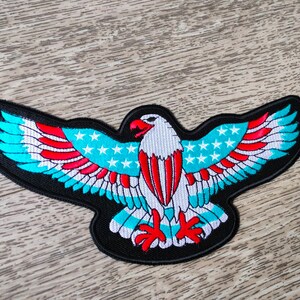 Large American Flag Eagle Motorcycle Jacket Biker Vest Back Patch - Etsy