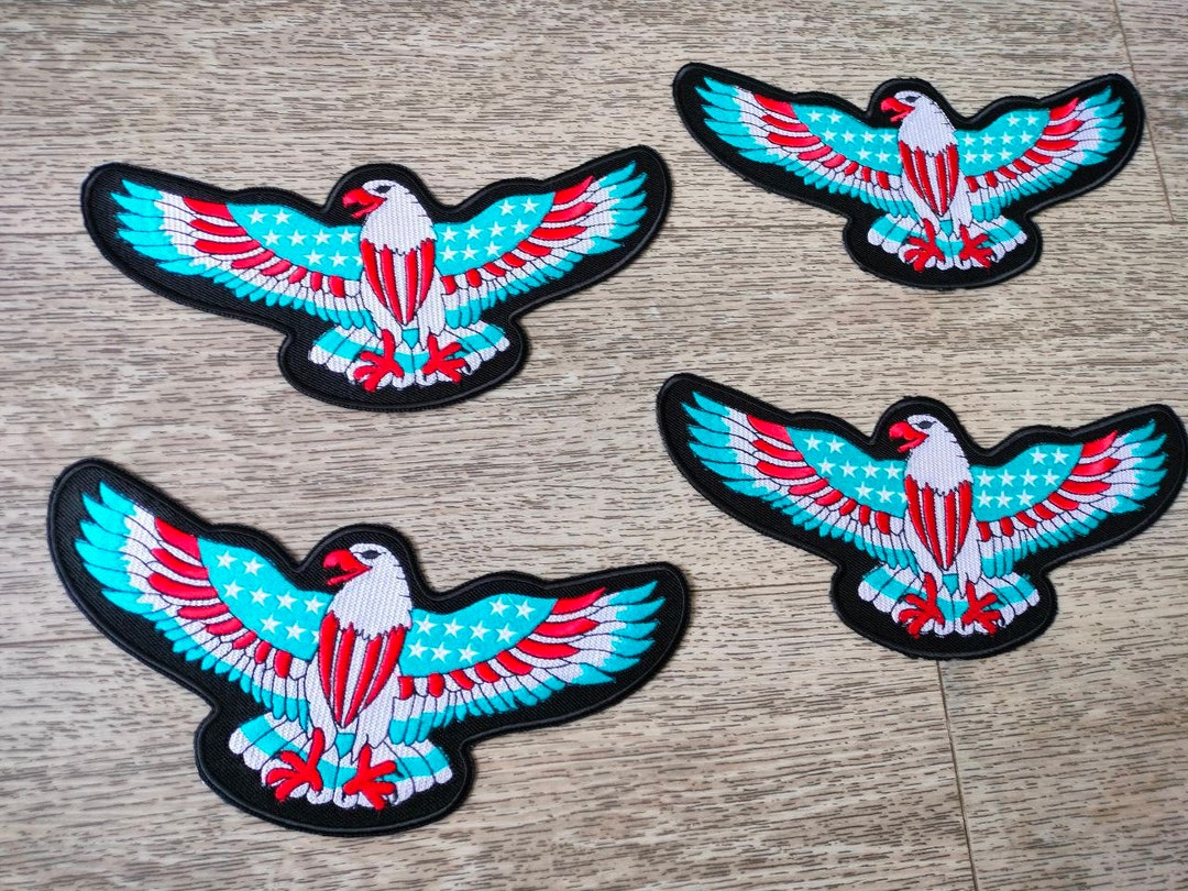 Large American Flag Eagle Motorcycle Jacket Biker Vest Back Patch - Etsy