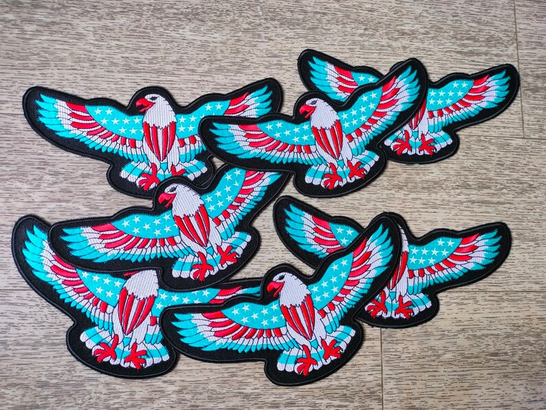 Large American Flag Eagle Motorcycle Jacket Biker Vest Back Patch - Etsy