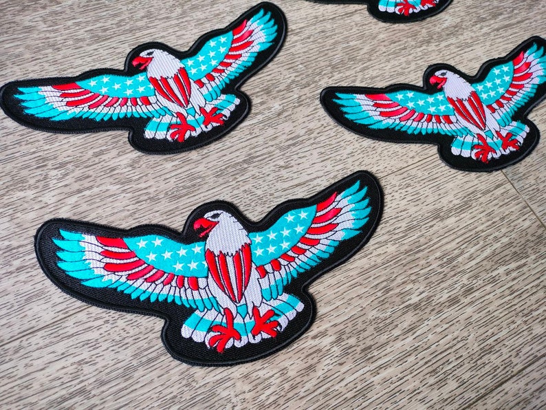 Large American Flag Eagle Motorcycle Jacket Biker Vest Back Patch - Etsy