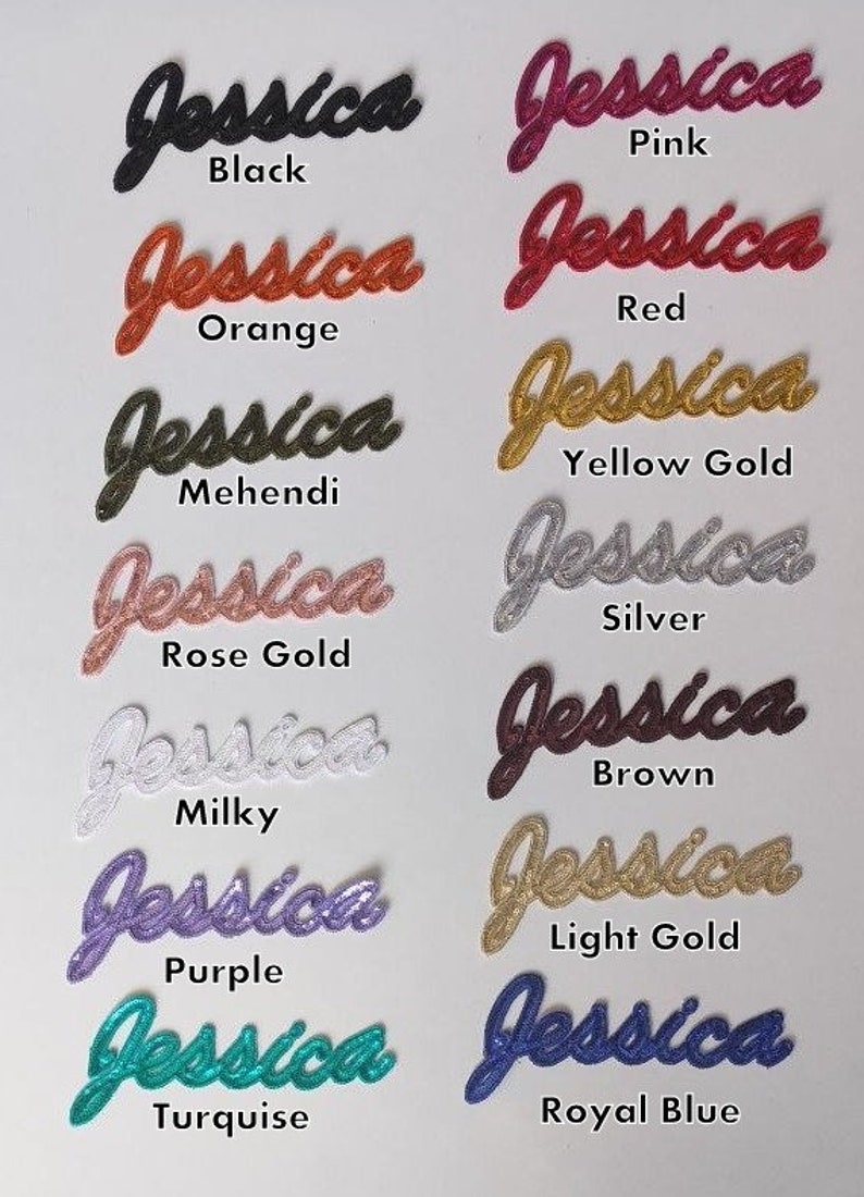 Sequin Name Patch Embroidered for Jacket, Hat, Tshirt, Hoodies in ...