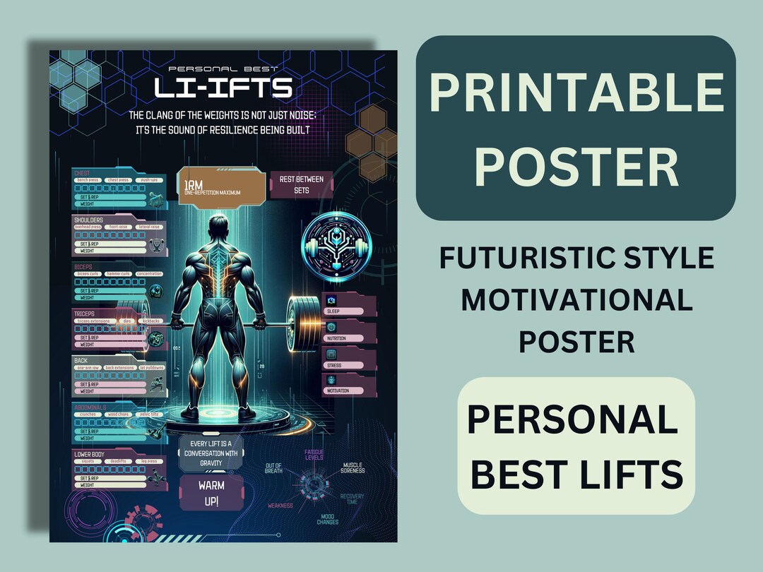 The Personal Best Lifts Printable Motivational Poster and Wall Art for ...