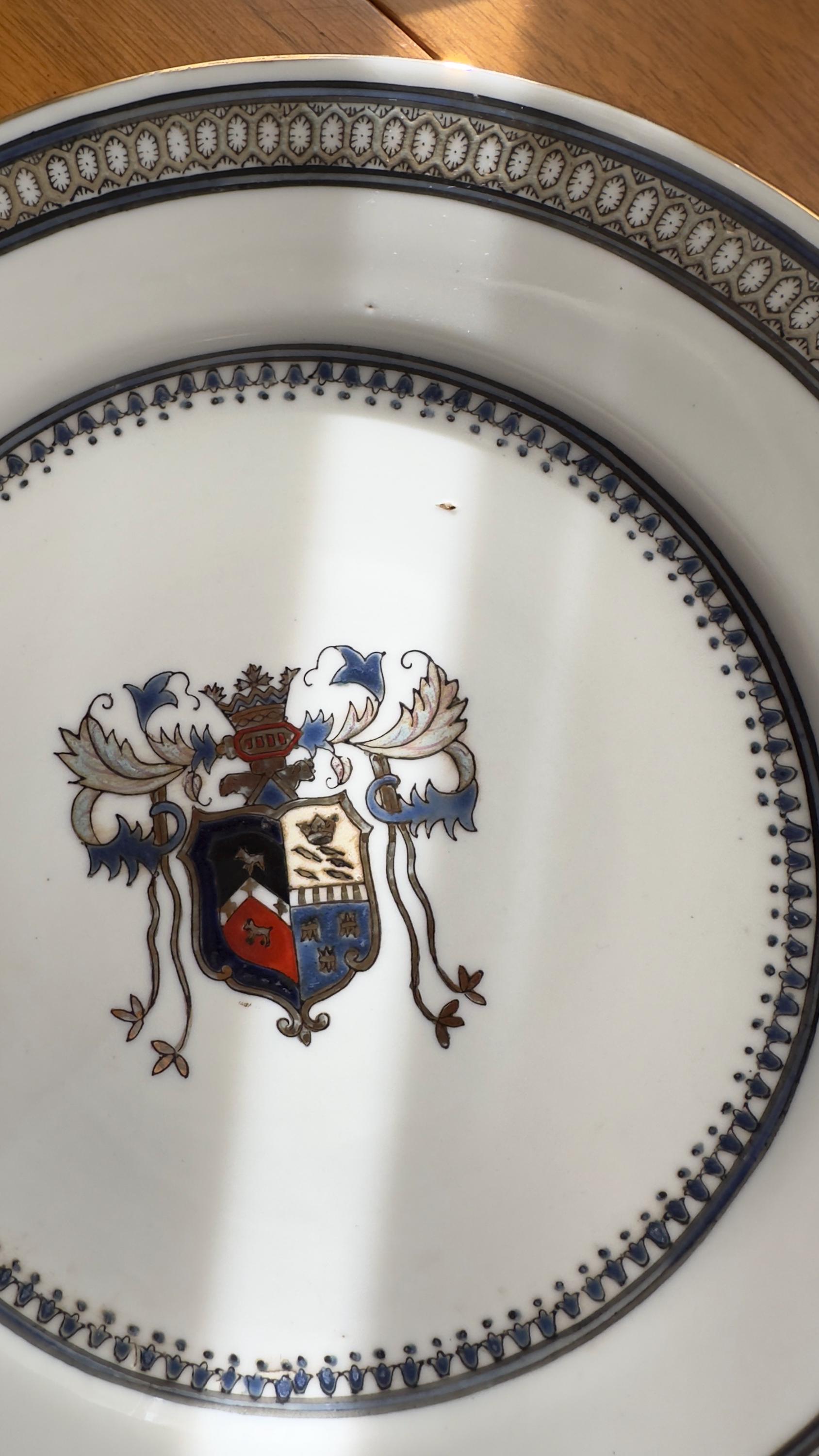 4 Vintage Heraldic Crest Porcelain Plates – Regal Wall Decor With Gold ...
