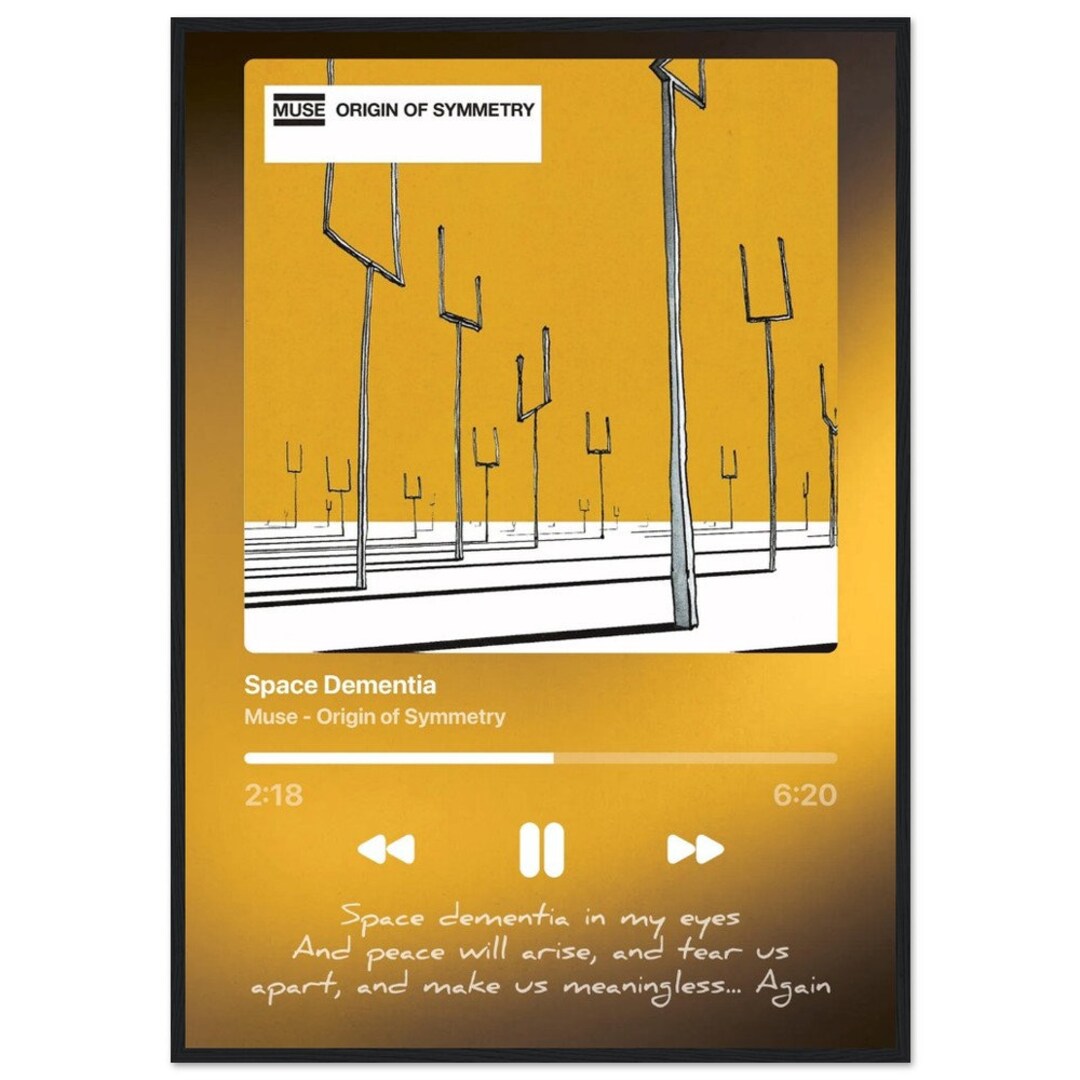Custom Muse origin of Symmetry Song Poster Personalised Album Art With ...