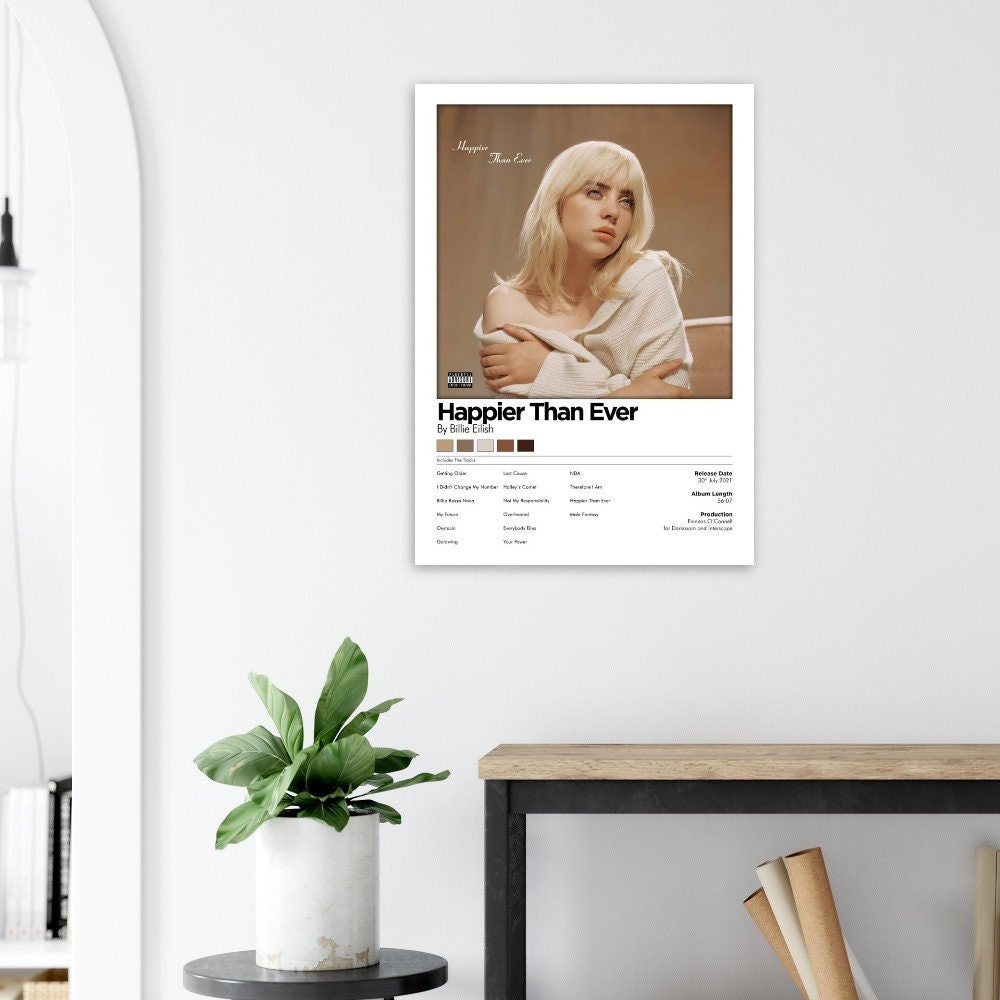 Billie Eilish Happier Than Ever Album Art Poster - Etsy