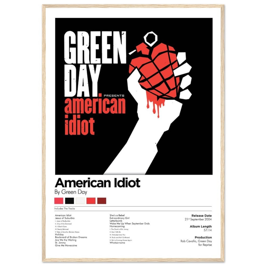 Green Day american Idiot Album Art Poster Revolutionary Rock Tribute - Etsy