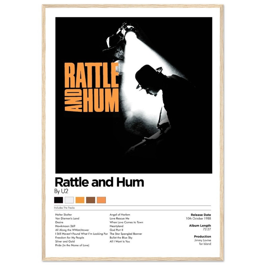U2 rattle and Hum Album Art Poster Musical Journey Through America - Etsy