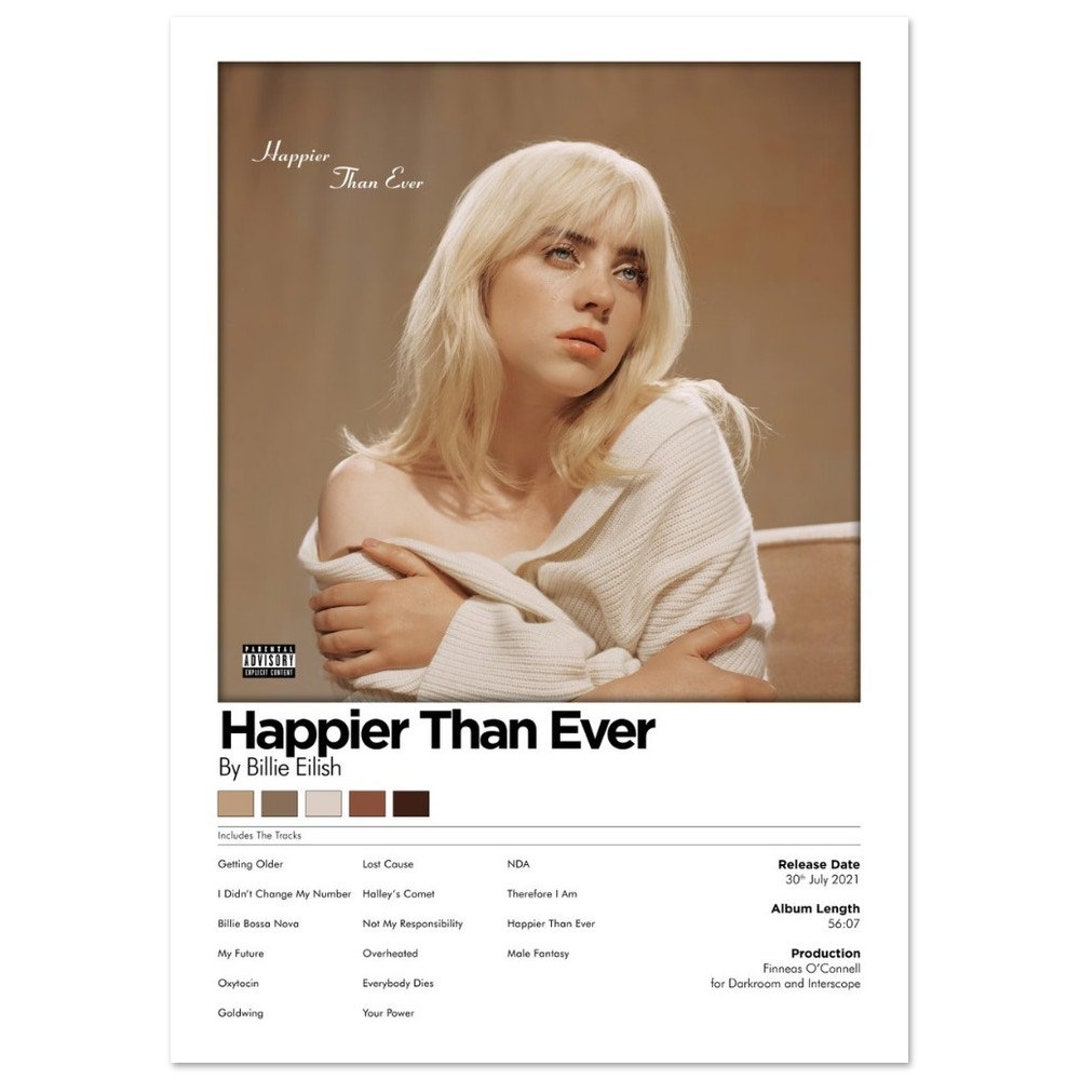 Billie Eilish Happier Than Ever Album Art Poster - Etsy