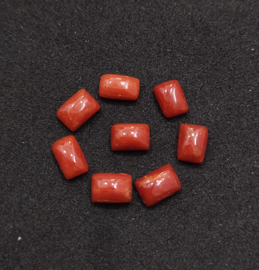 Undyed Genuine Red Coral Rectangle Shape Cabochon Lot, Mediterranean ...