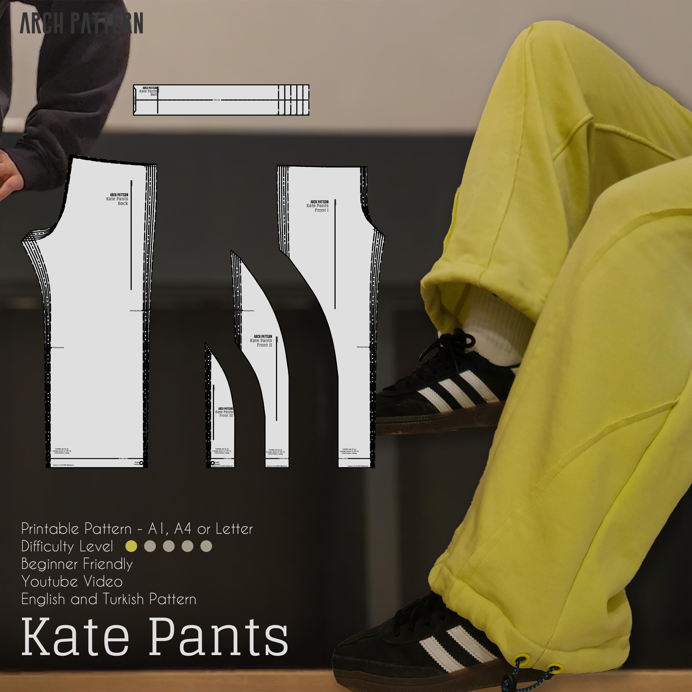 Kate Sweatpants Pattern, PDF Printable Pattern Size 36-46 - Etsy