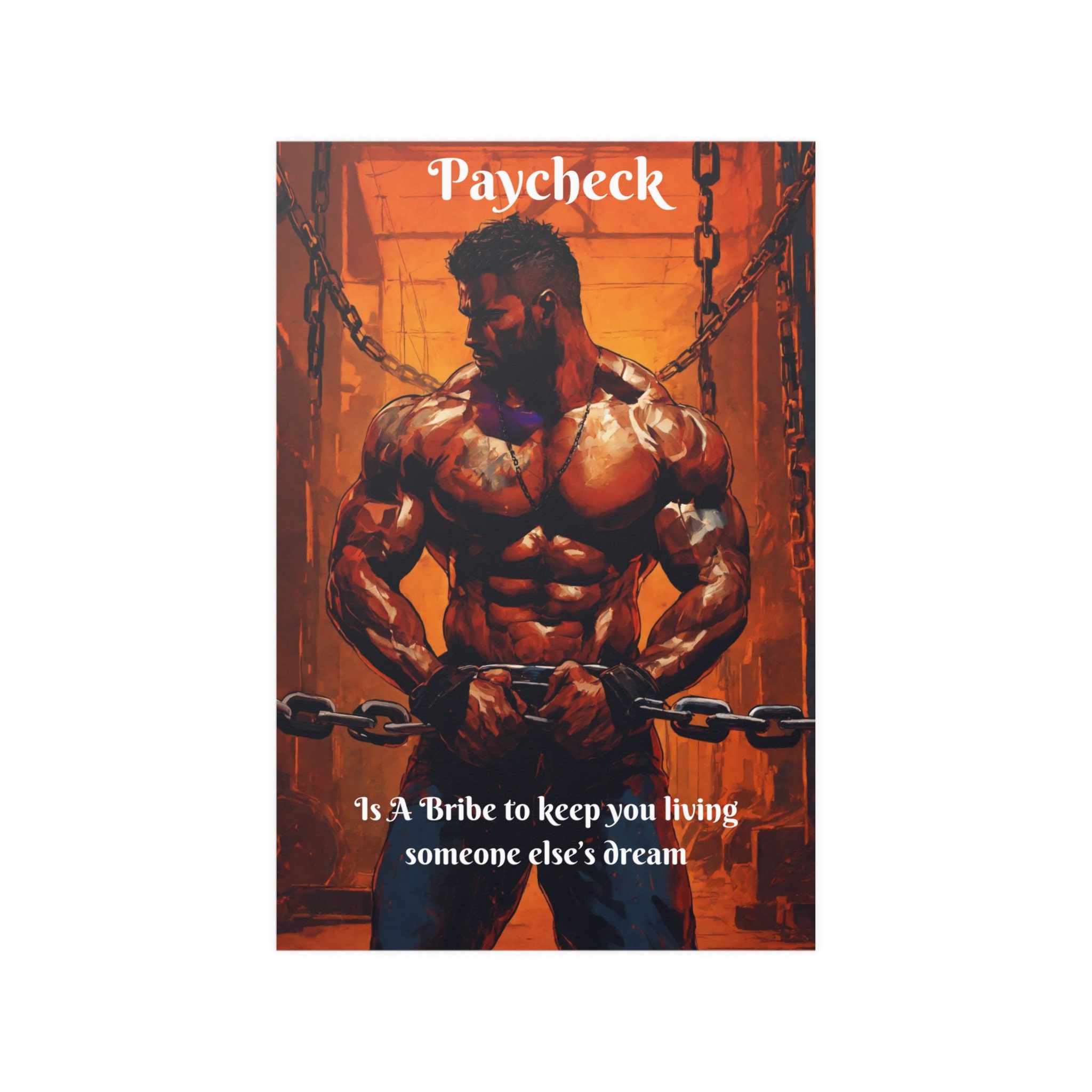 Paycheck Motivational Poster 24x36 Poster Home Gym Wall Art Dorm Room ...