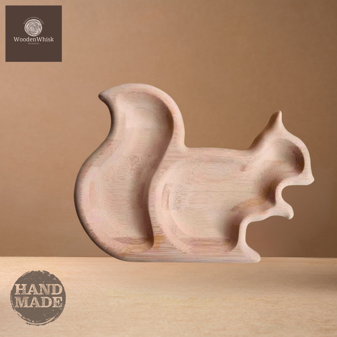 Adorable Squirrel Wooden Snack Tray Animal Series Homewares for Fruits ...