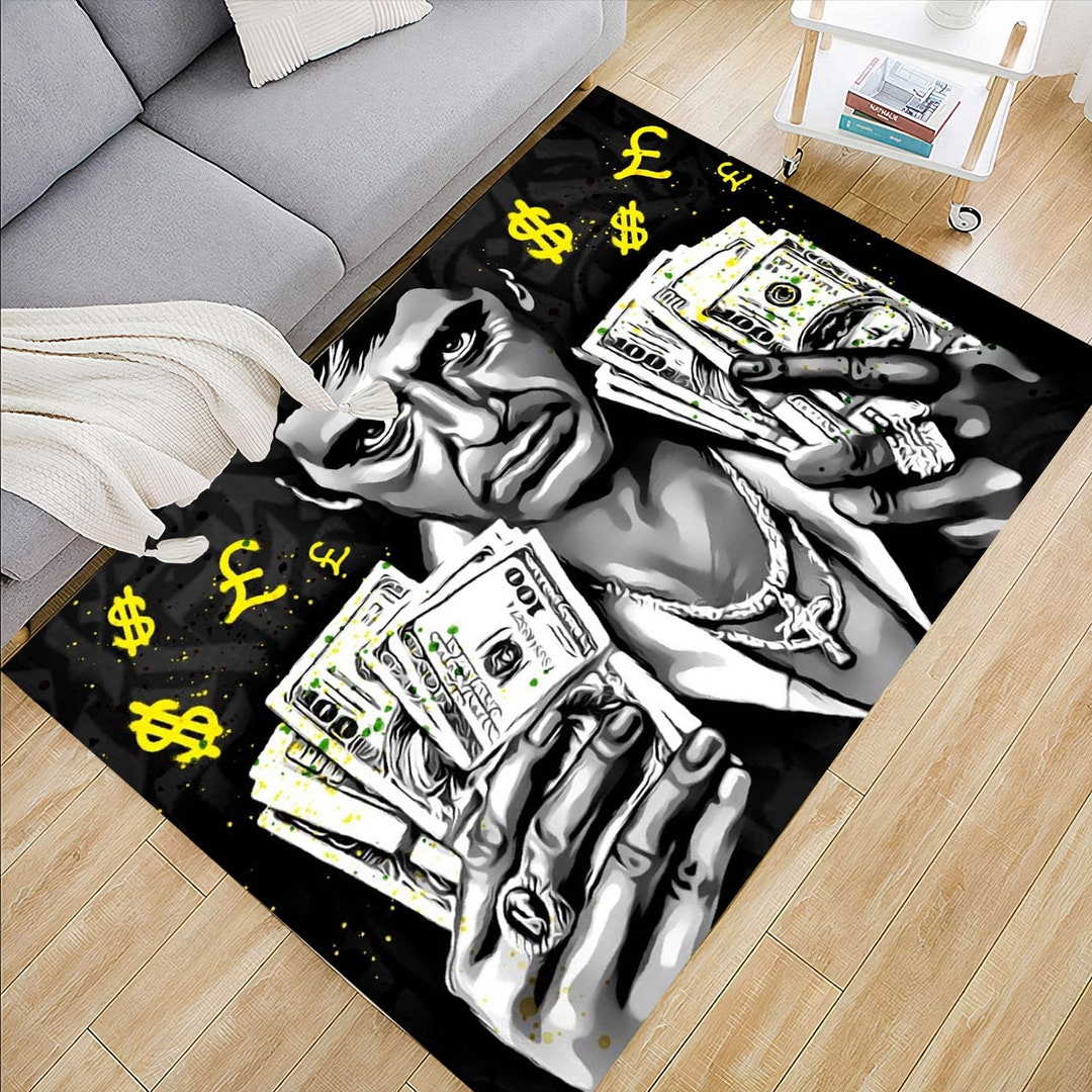 Scarface Rug, Dollar Rug, Tony Montana Rug, Living Room Rugs,area Rug ...