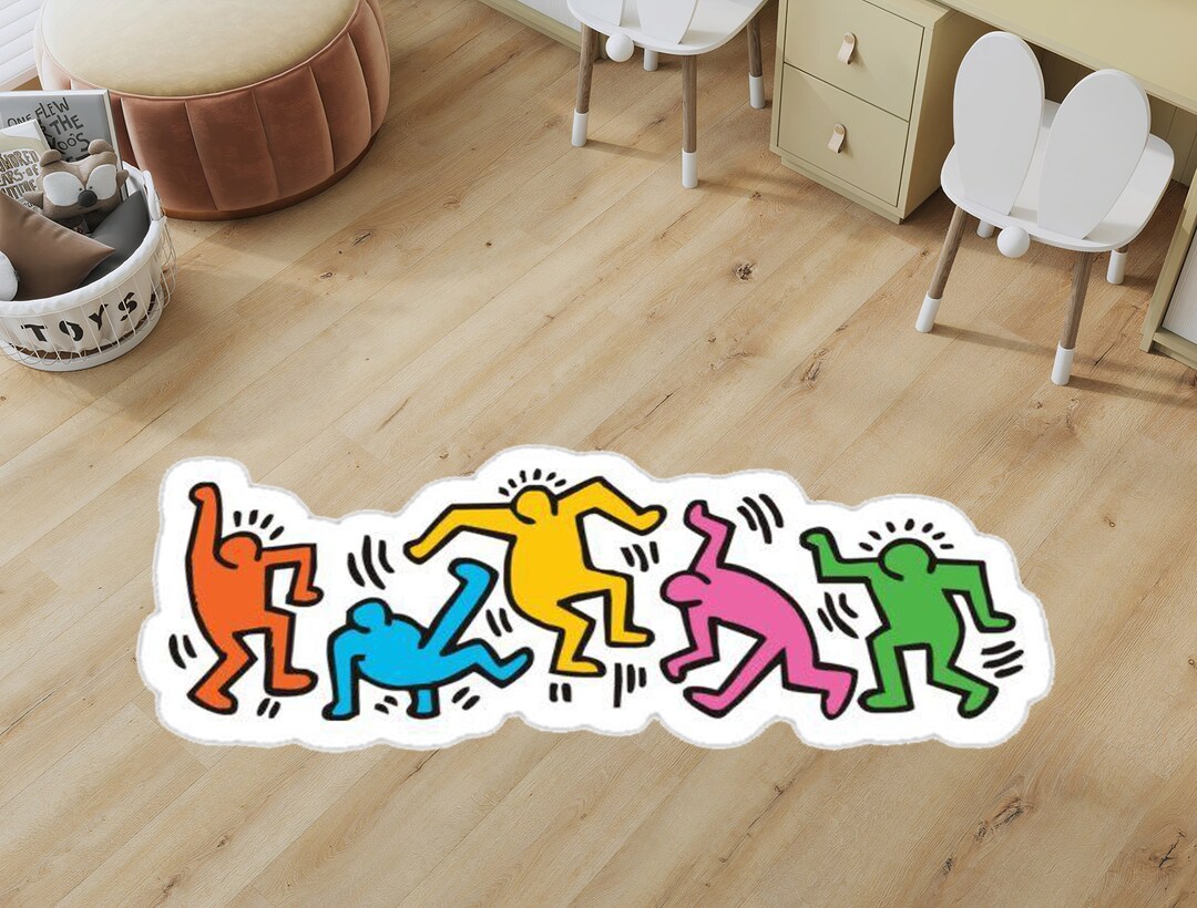 Keith Haring Rug,hare Design Rug,dancing Man Rug, Runner Rug,living ...