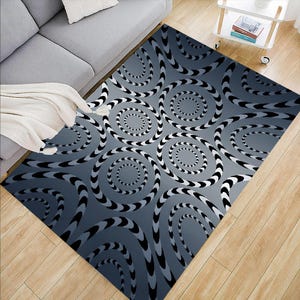 Optical Illusion Rug,hypnotic Swirl Carpet,3d Geometric Area Rug,mind ...