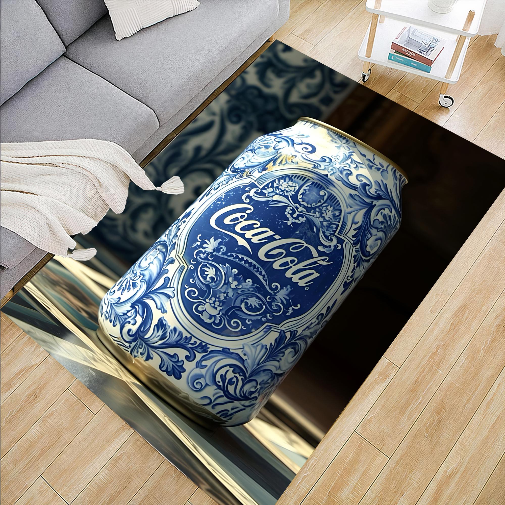 Coca-cola Rug,cola Bottle Rug,brand Inspired Rug,porcelain Design Rug ...