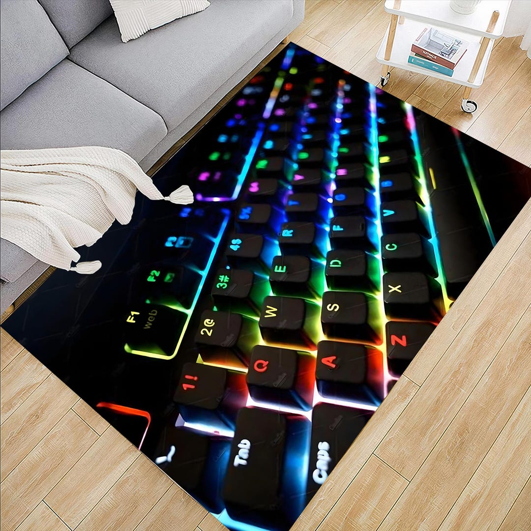 RGB Keyboard Rug,neon Light Mat,led Keycaps Carpet,gamer Keyboard Rug ...