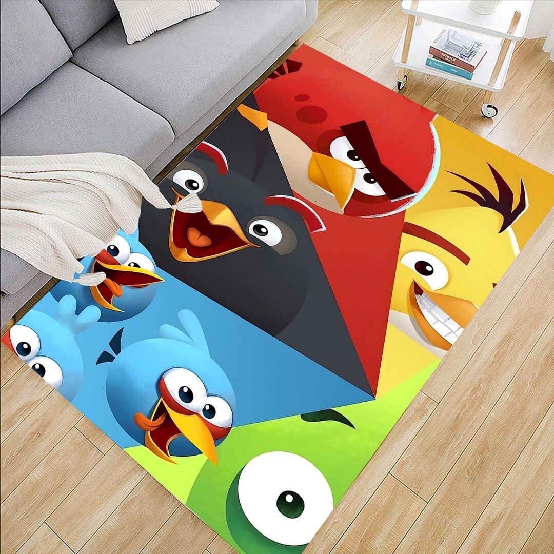 Cartoon Character Rug,angry Birds Rug,colorful Kids Room Rug,fun ...