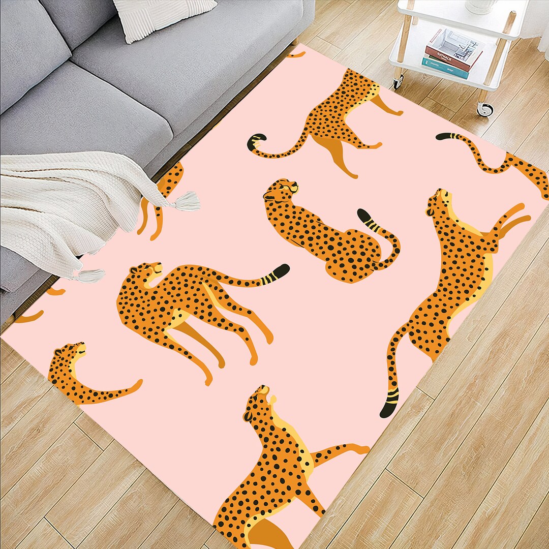 Leopard Rug,wild Animal Rug,tropical Pattern Rug,seamless Pattern Rugs ...