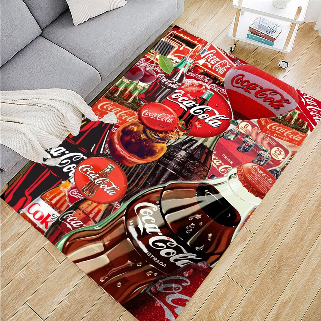 Coca Cola Rug, Cola Bottles Rug, Red Rug,kids Room Rug,living Room Rug ...