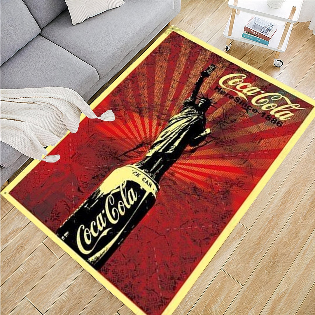 Coca Cola Rug, Statue of Liberty Rug, Red Rug, Cola Can Rug,kids Room ...