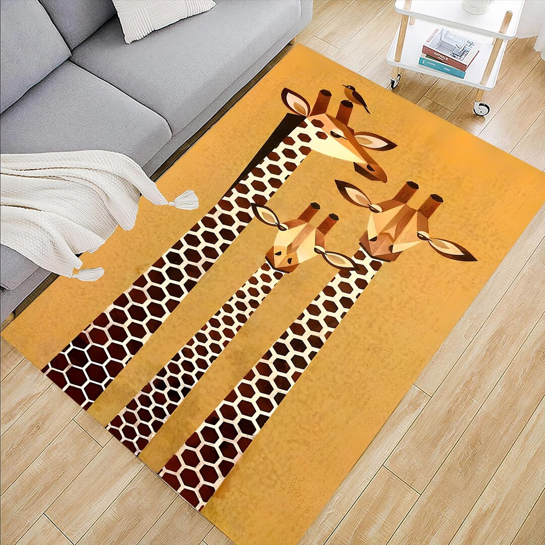 Giraffe Rug,safari Rug,african Wildlife Rug,jungle Giraffe Carpet ...