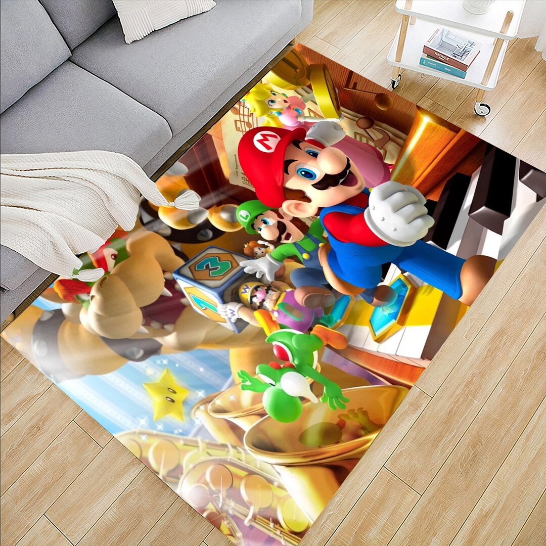 Super Mario Bros Rug, Mega Mushroom Rug, Super Mario Rug, Living Room ...