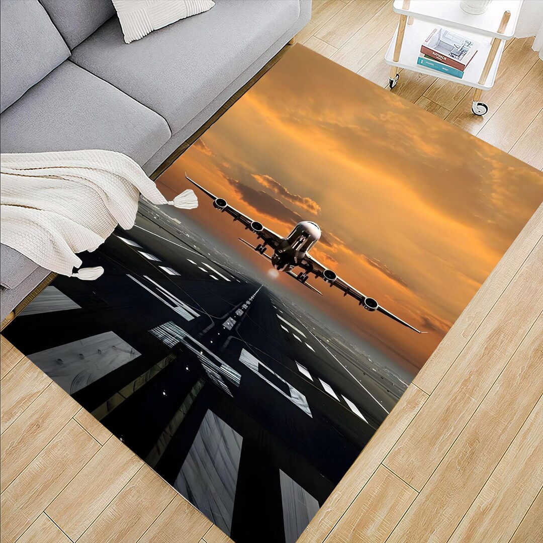 Airplane Rug,aviation Rug,aircraft Rug,pilot Gift,airplane Runway Art ...