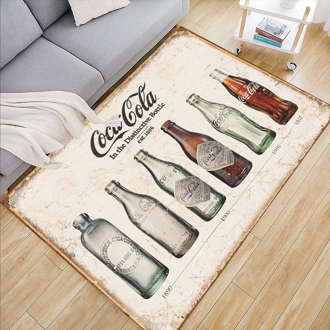 Cocacola Bottles Rug,coca Cola Rug,retro Coke Rug,sketch Rug,kids Room ...