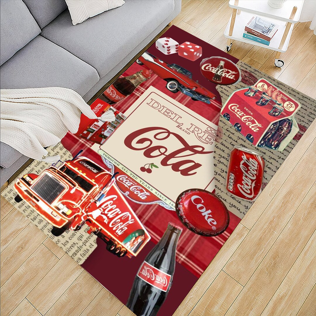 Coca Cola Carpet,coca Cola Design,coke Pattern Rug,colorful Rug,boys ...
