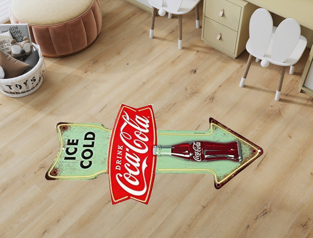 Coca Cola Decor Rug,coke Arrow Shape,coca Cola Design,custom Rug,living ...