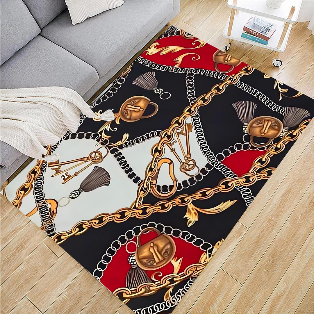 Gold Chain Rug,chic Fashion Design Rug,baroque Style Rug,royal Rug ...