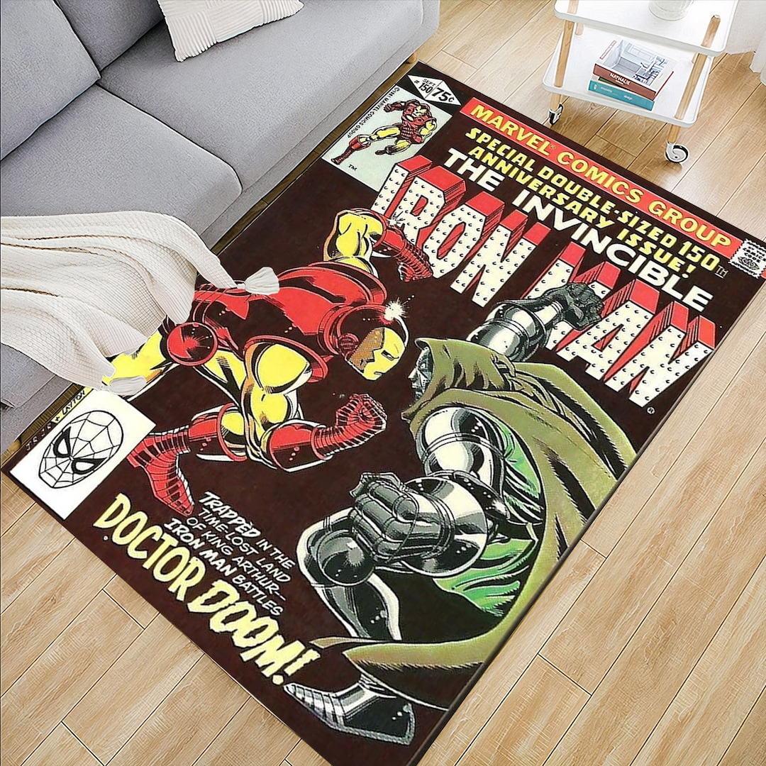 Iron Man Rug,retro Magazine Cover Rug, Iron Man Carpet,boys Room Rug ...