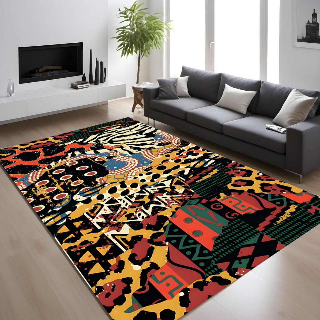 African Tribal Rug,patchwork Rug,eclectic Decor,ethnic Boho Rug ...