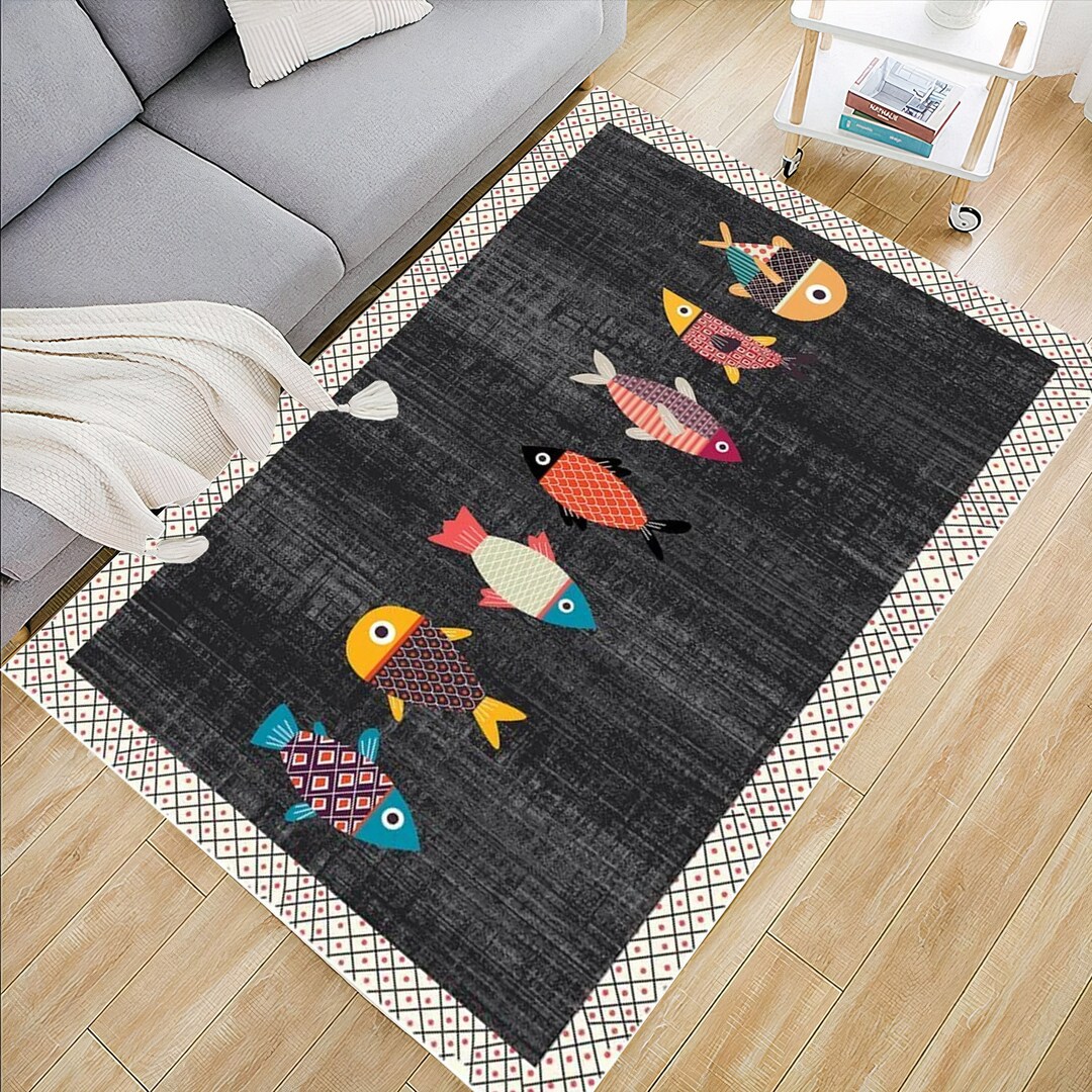 Fish Rug,fish Pattern Carpet,fish Kitchen Rug,animal Rug,living Room ...