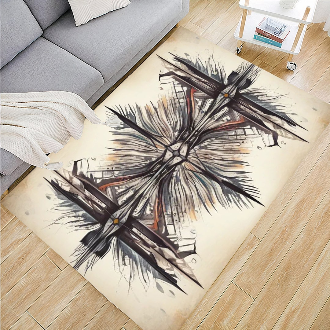 Art Rug,aesthetic Rug,symmetrical Rug,black Patterned Rug,paint Rug ...