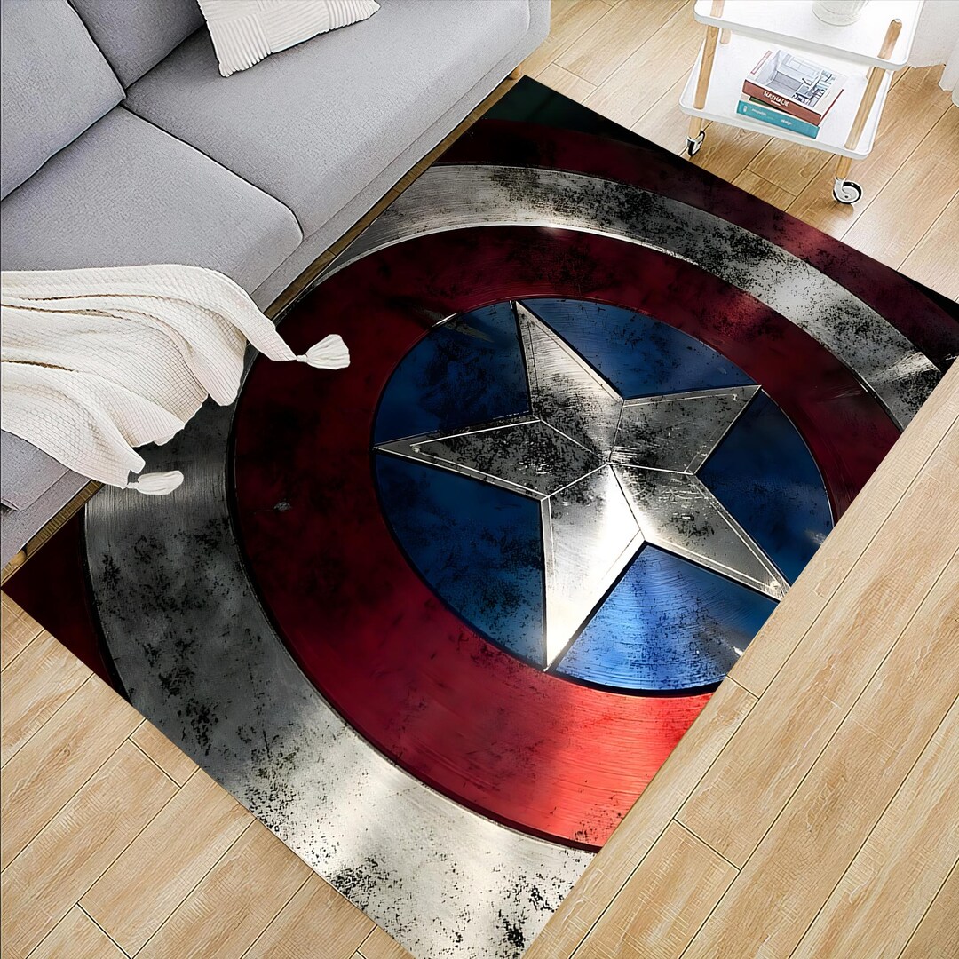 Shield Rug,captain America Rug,hero Rug,movie Character,star Rug,lines ...