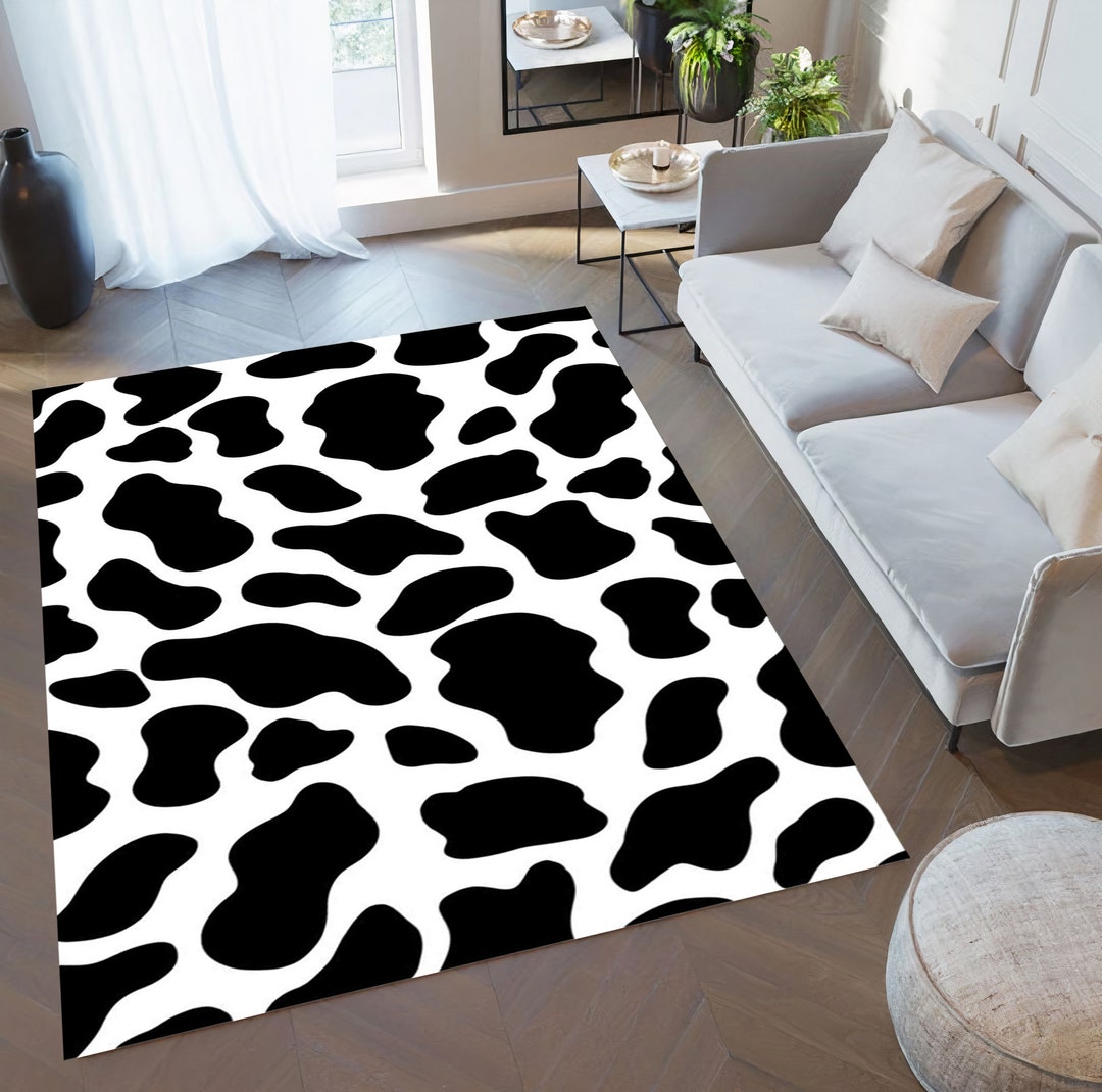 Cow Rug,cow Pattern Rug,animal Skin Rug,living Room Rug,kitchen Rug ...