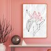 Dancing Flower Print, Minimalist Watercolor Art of Dancing Woman in ...