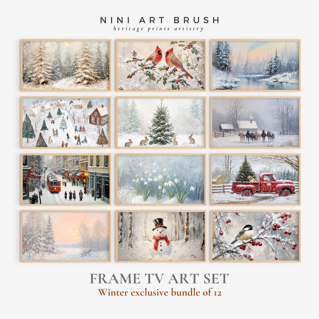 Winter Frame TV Art Bundle Set of 12 Winter Wonderland Samsung Frame TV ...