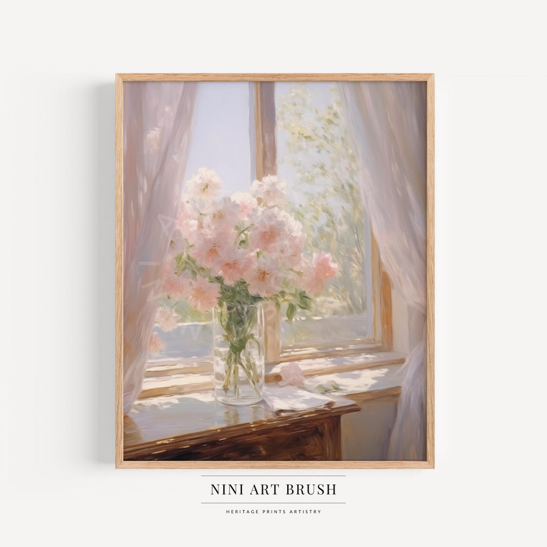 Pink Flowers Coquette Room Decor Spring Decor Printable Wall Art Floral ...