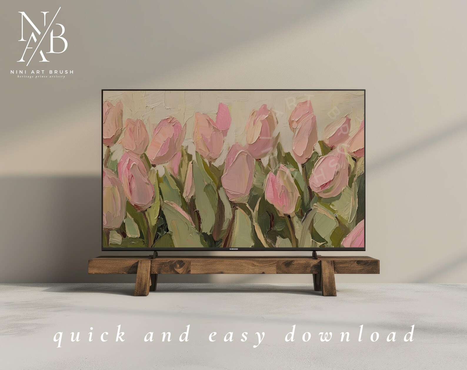 Pink Tulips Samsung Frame TV Art Spring Frame TV Art Floral 3D Acrylic ...